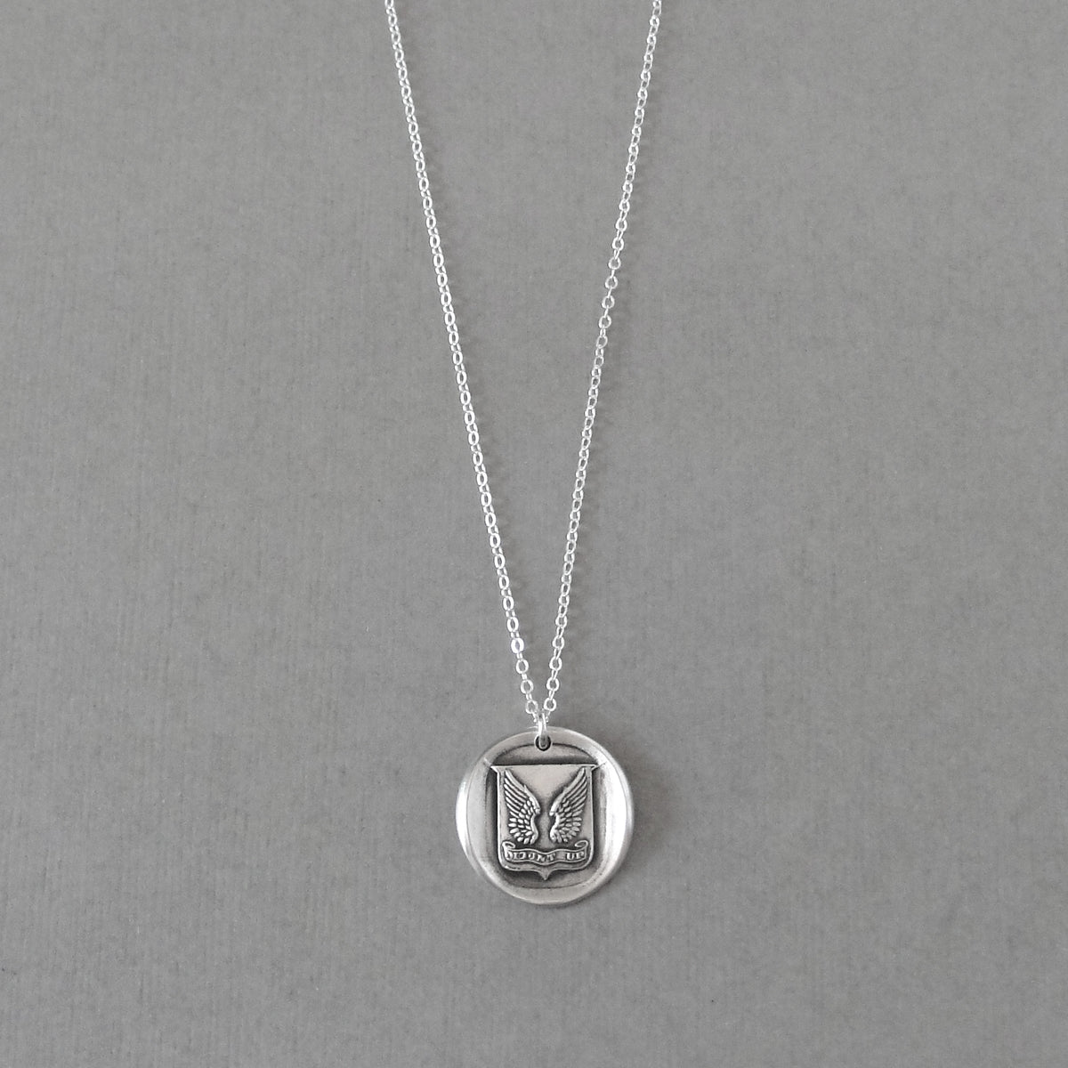 Mount Up - Wings Wax Seal Necklace - Protection Motto In Silver – RQP ...