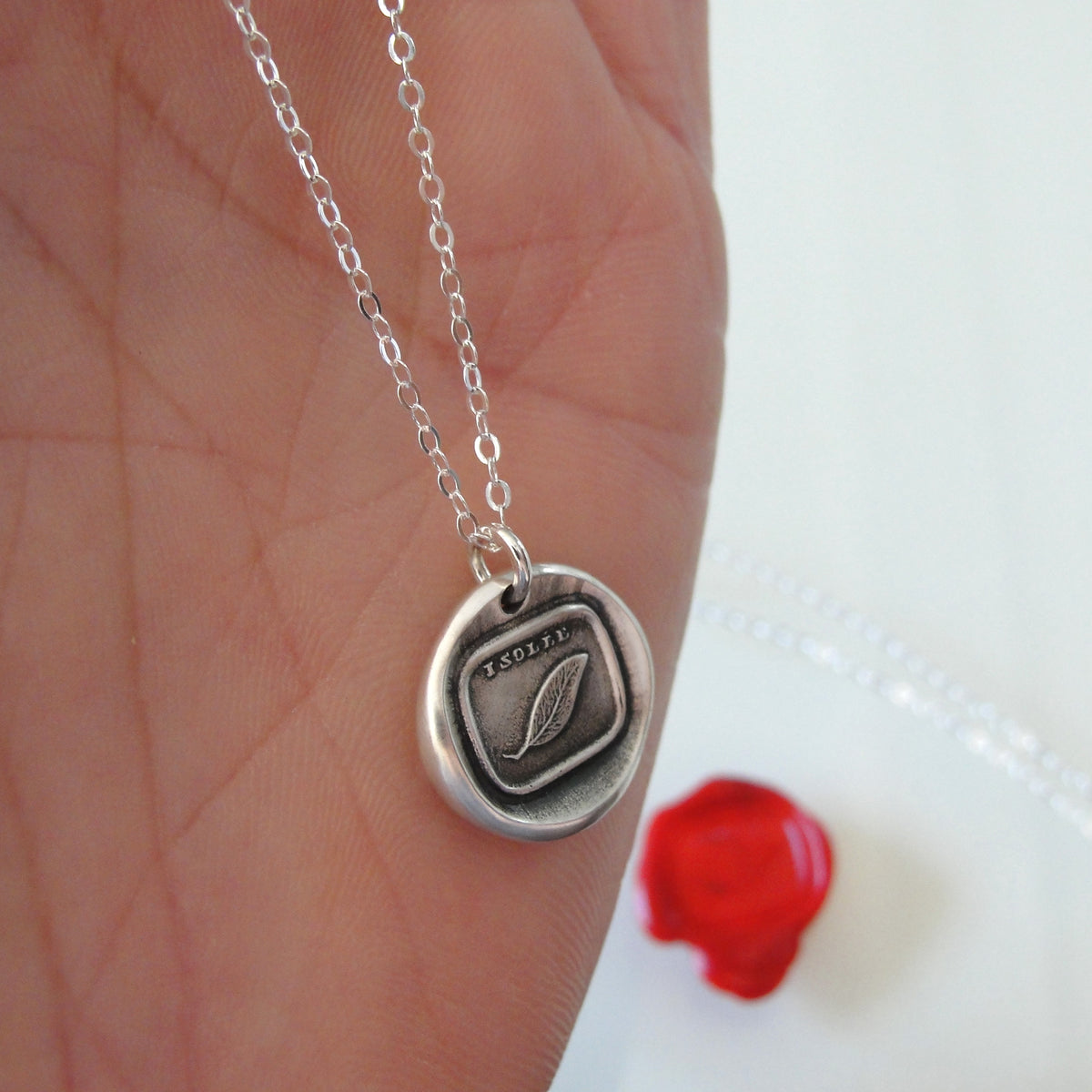 Desolate - Silver Wax Seal Necklace Mourning Jewelry Sadness Leaf – RQP ...